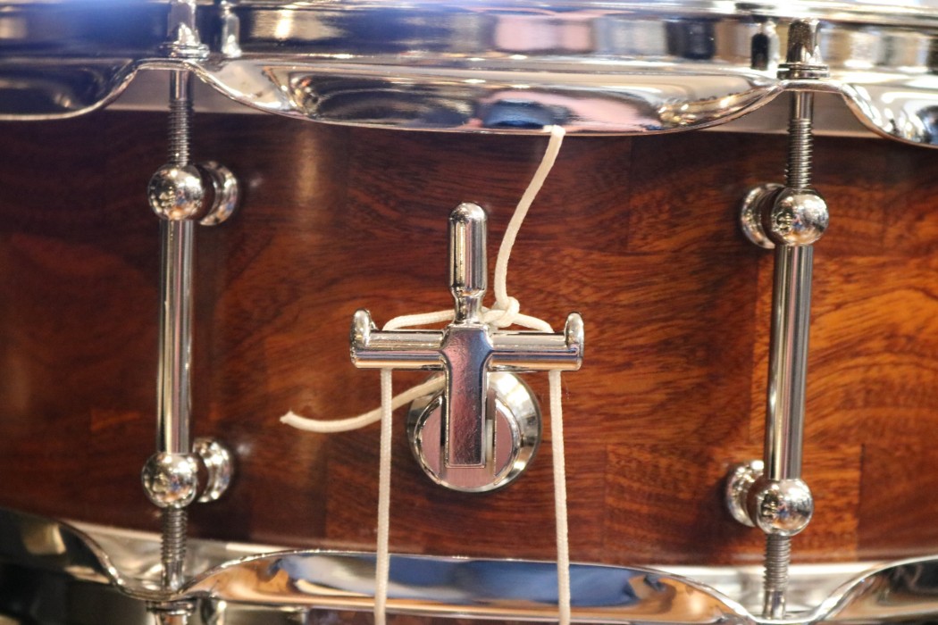 Holloman Custom Drums 4.5" x 14" Mahogany Segmented Snare Drum w/ Tube Lugs