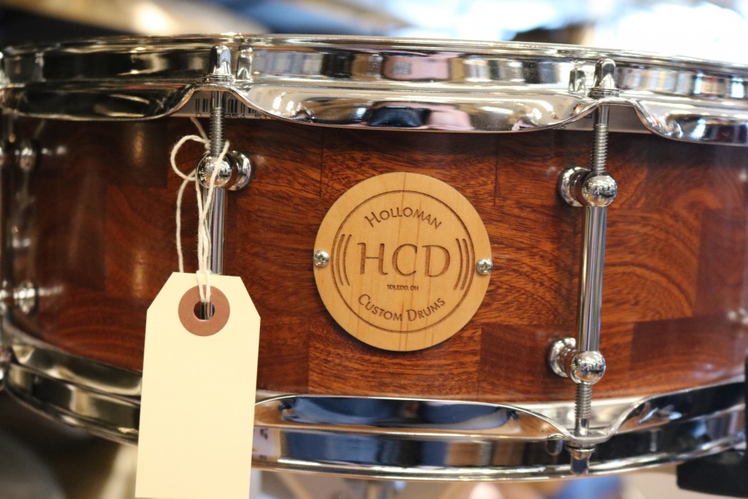 Holloman Custom Drums 4.5" x 14" Mahogany Segmented Snare Drum w/ Tube Lugs